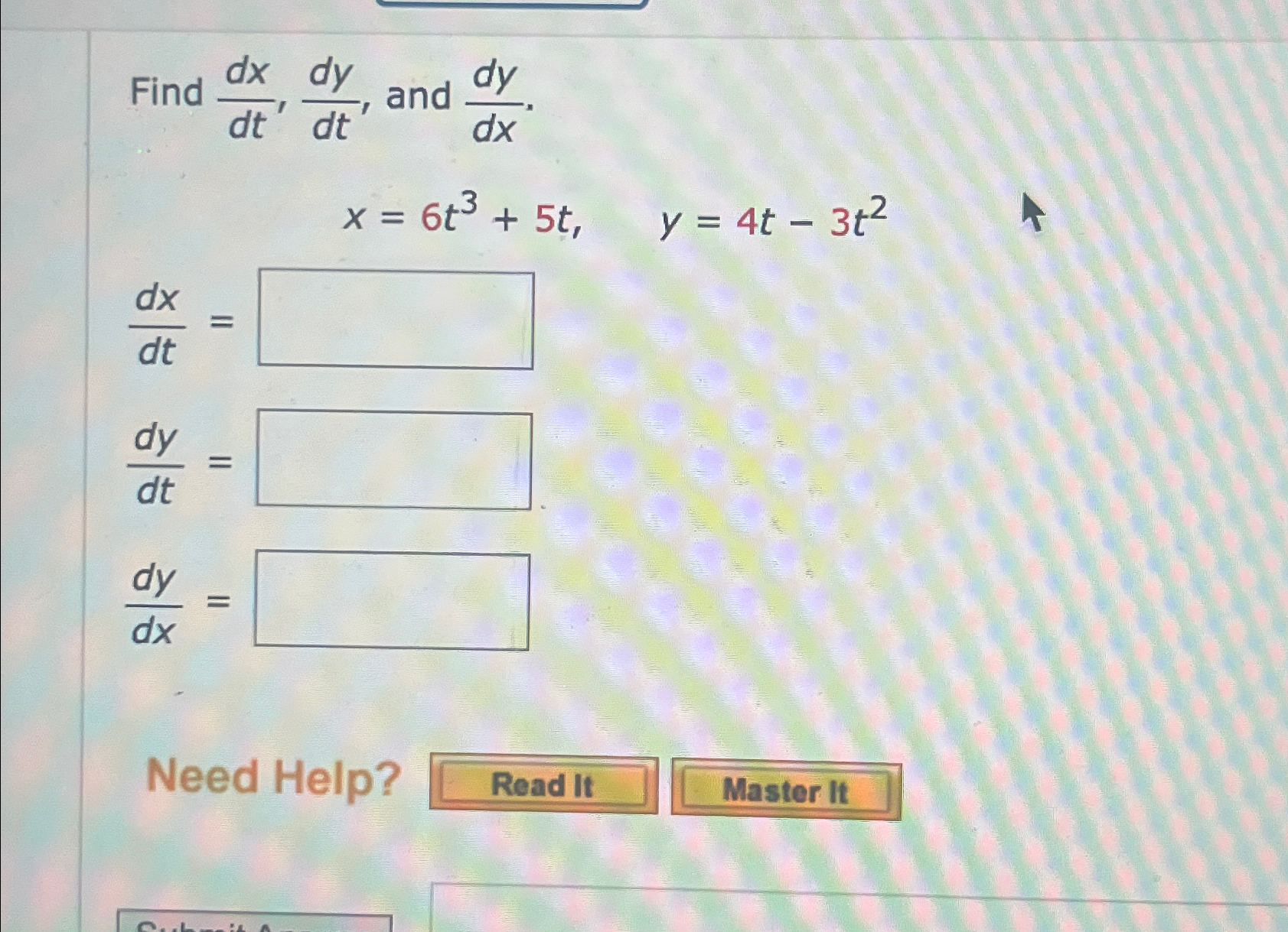 Solved Find dxdt,dydt, ﻿and | Chegg.com