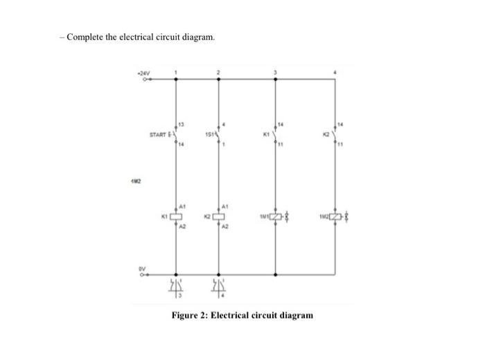 Solved - Complete the electrical circuit diagram. START FA | Chegg.com