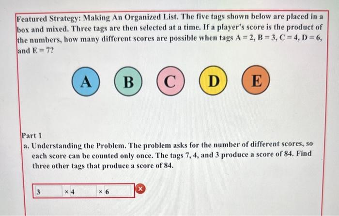 Solved Featured Strategy: Making An Organized List. The five | Chegg.com