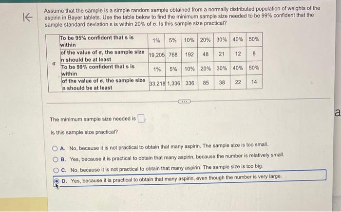 Solved Assume that the sample is a simple random sample | Chegg.com