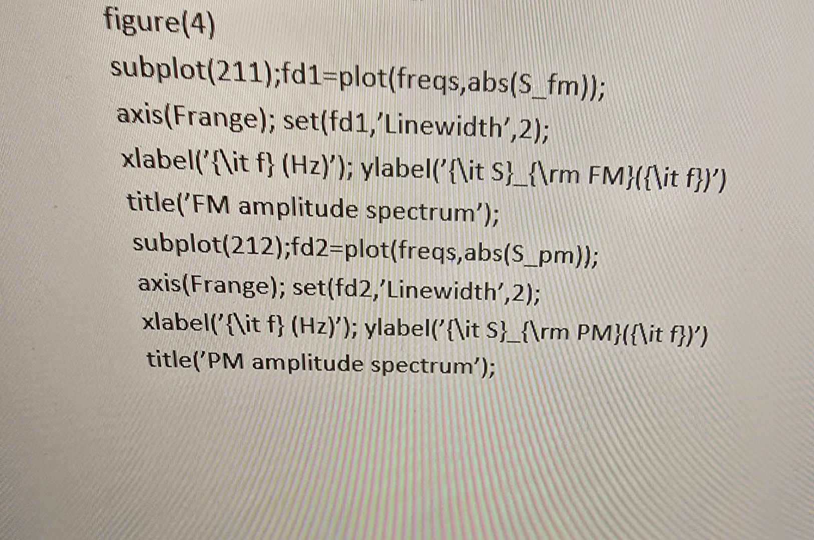 Solved In this assignment, we use Matlab to build an FM | Chegg.com