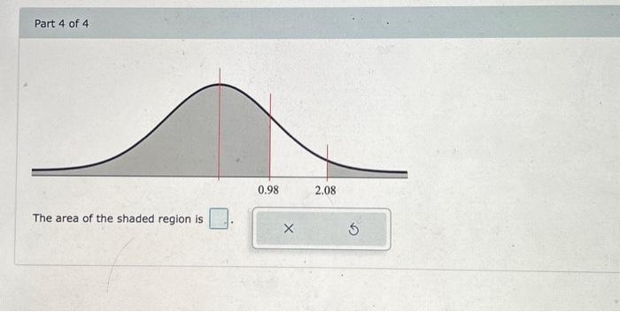 Solved Part 2 of 4 The area of the shaded region is ×5The | Chegg.com