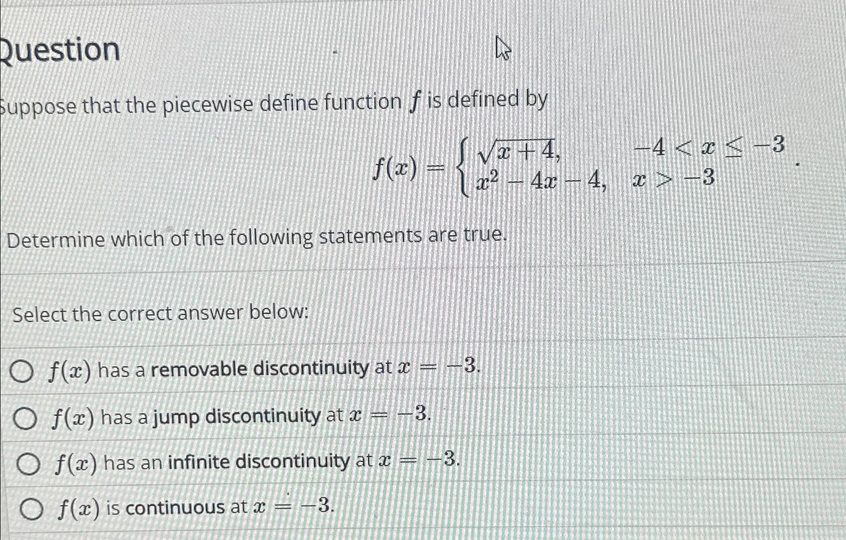Solved Questionsuppose That The Piecewise Define Function F