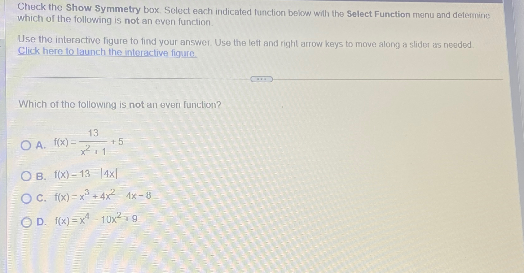 Solved Check the Show Symmetry box. Select each indicated | Chegg.com
