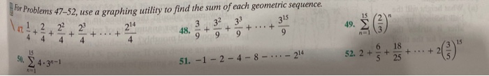 Solved Geometric Sequences; Geometric Series1. Questions | Chegg.com