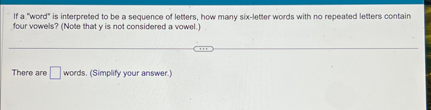 Solved If a "word" is interpreted to be a sequence of | Chegg.com