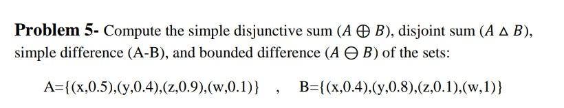 Solved Problem 5- Compute the simple disjunctive sum ( AB), | Chegg.com