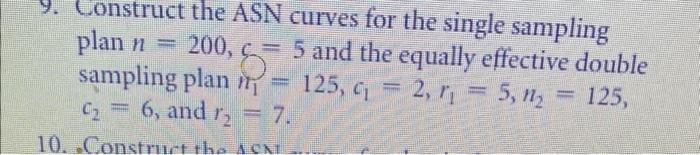 Solved ASN curves for the single sampling plan n=200,c=5 and | Chegg.com