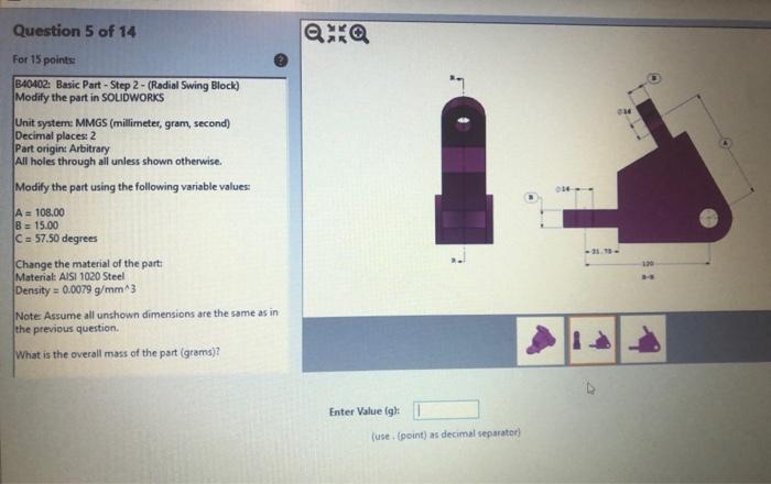 Solved Question 5 of 14 For 15 points B40402: Basic Part - | Chegg.com