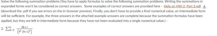 Solved Solve the following summation problems (You have to | Chegg.com Solved Solve the following summation problems (You have to | Chegg.com