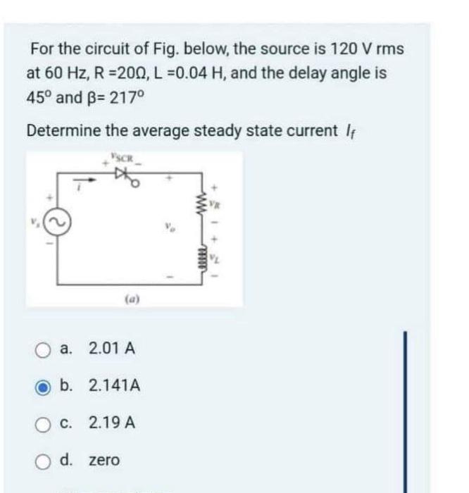 Solved For the circuit of Fig. below, the source is 120 Vrms | Chegg.com