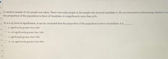 Solved A random sample of 100 people was taken. There were | Chegg.com