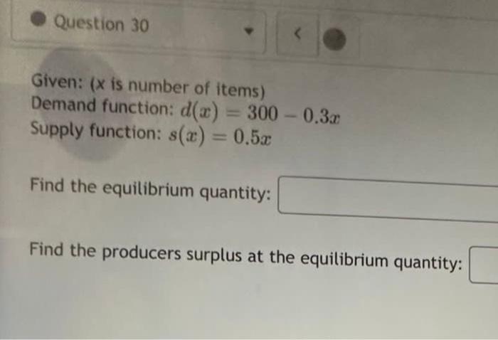 Solved Given: ( x is number of items) Demand function: | Chegg.com