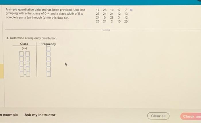 Solved A simple quantitative data set has been provided. Use | Chegg.com