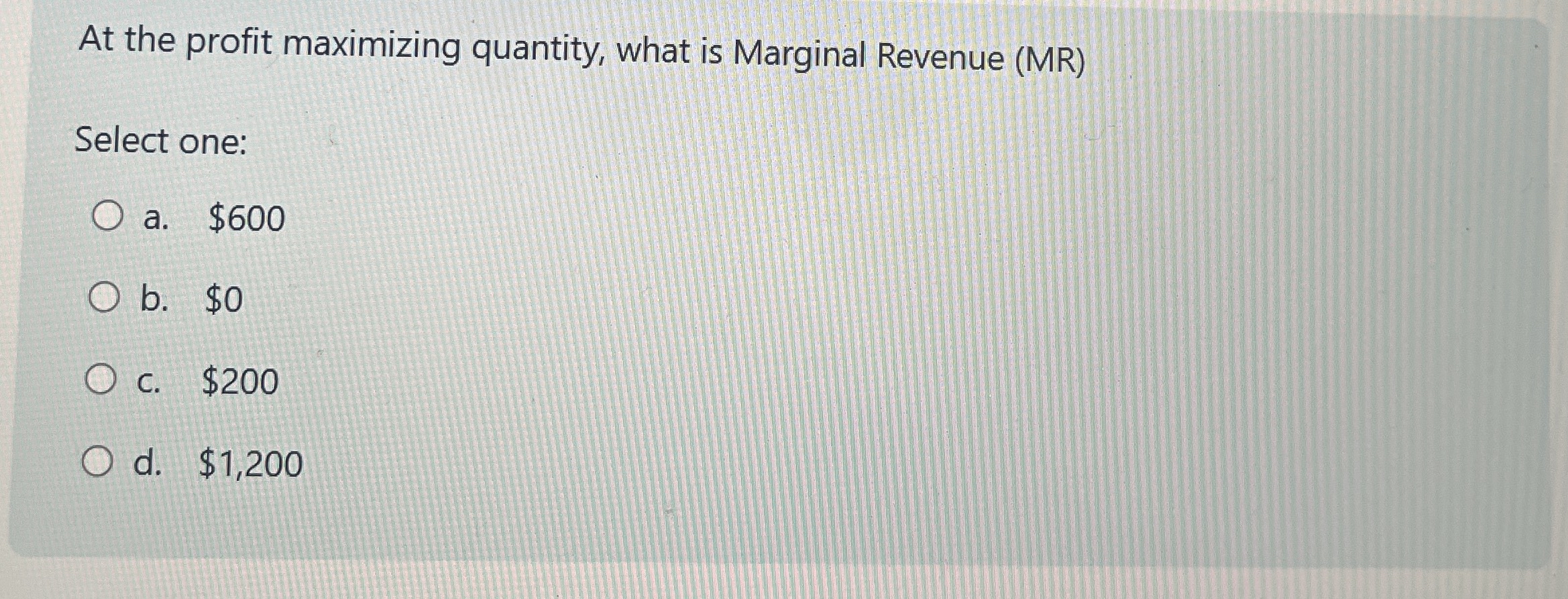 Solved At the profit maximizing quantity, what is Marginal | Chegg.com