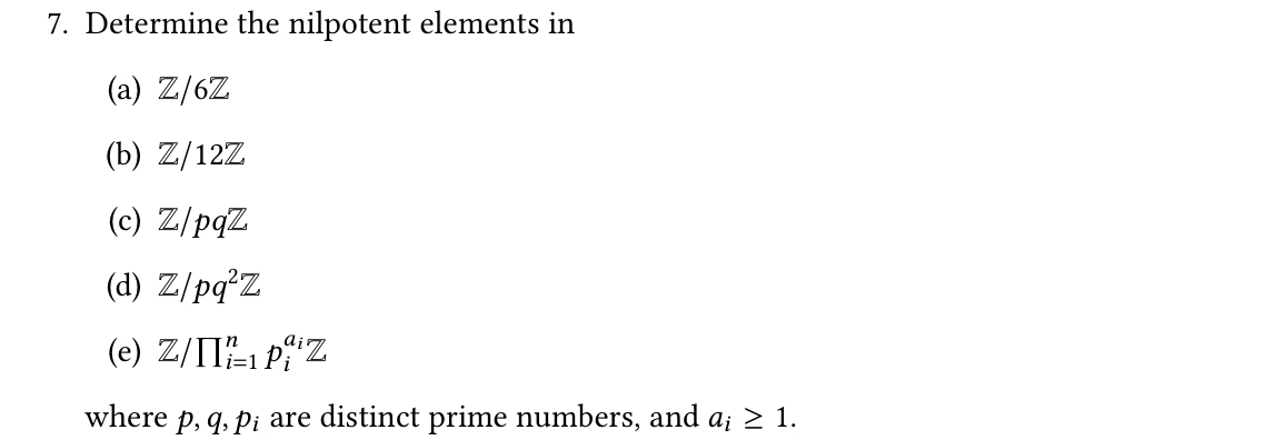 Solved Determine the nilpotent elements | Chegg.com