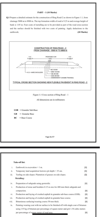 CONSTRUCTION OF RING ROAD - 2 FROM CHAINAGE - 5000 M | Chegg.com