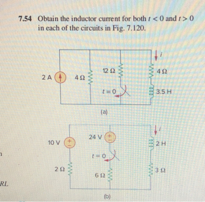 Solved 7.54 Obtain the inductor current for both Solved 7.54 Obtain the inductor current for both