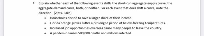 Solved 4. Explain whether each of the following events | Chegg.com