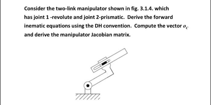 Solved Consider the two-link manipulator shown in fig. | Chegg.com