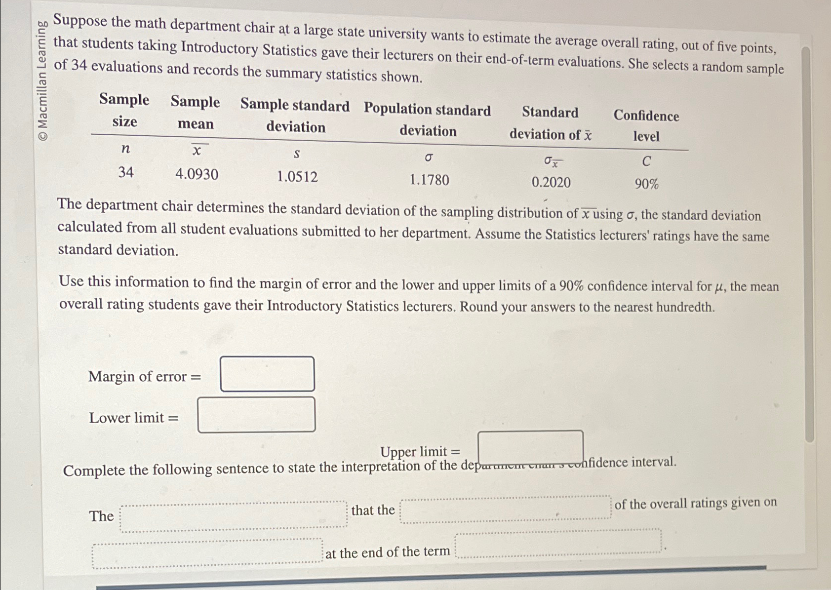 Solved Suppose the math department chair at a large state | Chegg.com