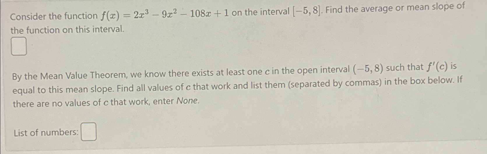 Solved Consider the function f(x)=2x3-9x2-108x+1 ﻿on the | Chegg.com