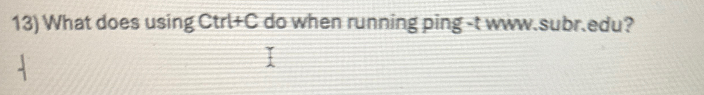 Solved What does using Ctrl +C ﻿do when running ping -t | Chegg.com