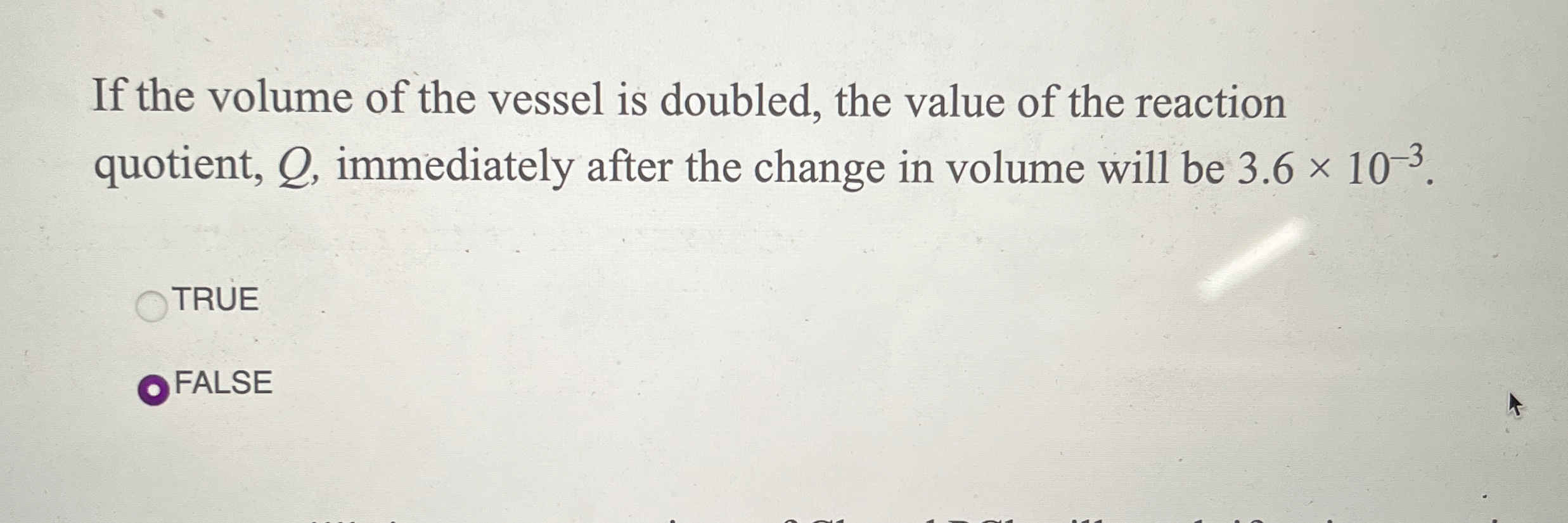 Solved If the volume of the vessel is doubled, the value of | Chegg.com