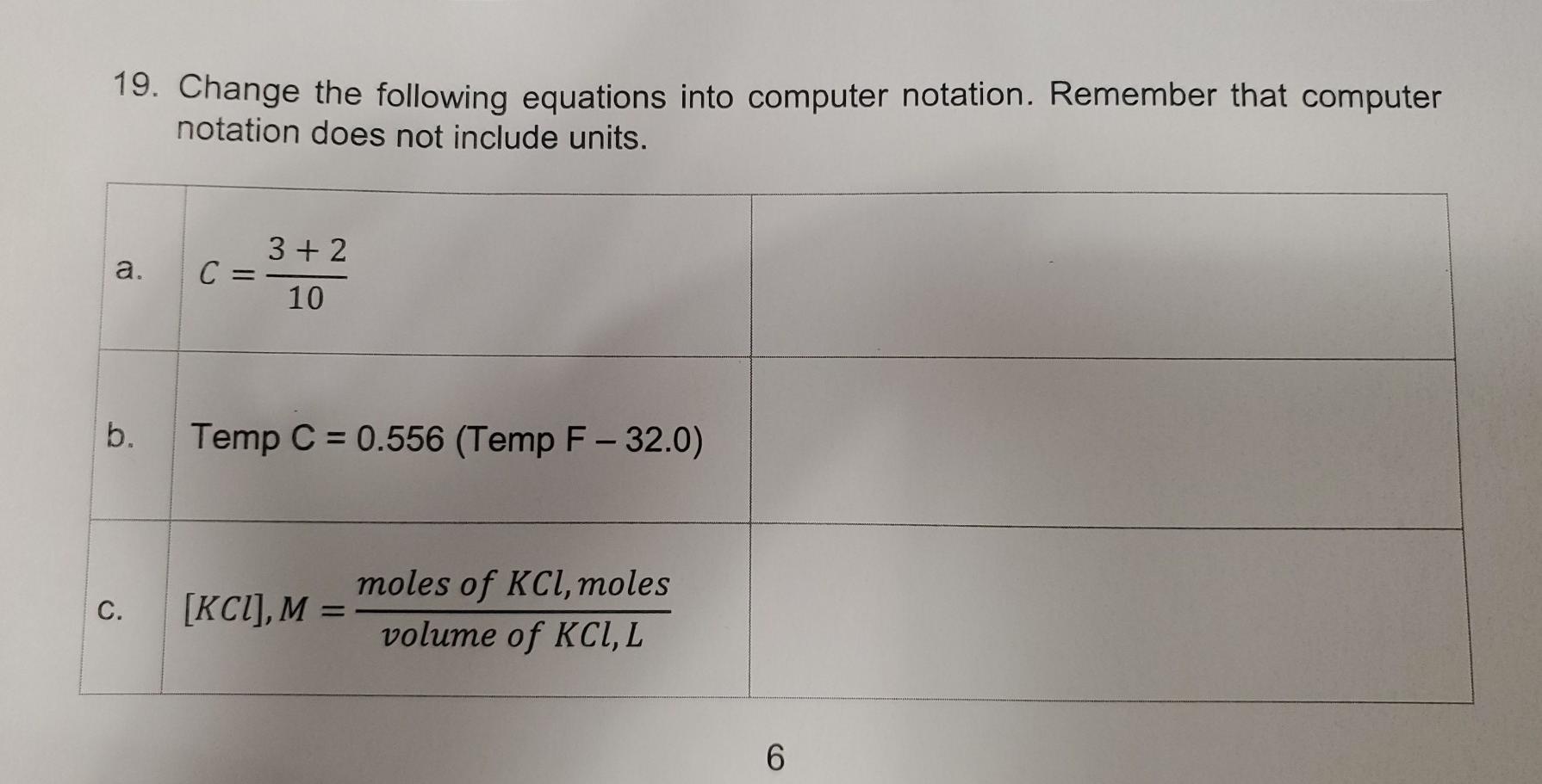 Solved 19. Change the following equations into computer | Chegg.com