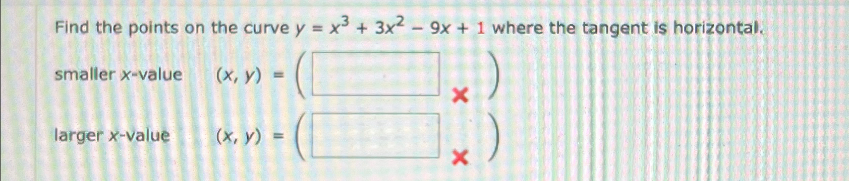 Solved Find The Points On The Curve Y X3 3x2 9x 1 ﻿where The