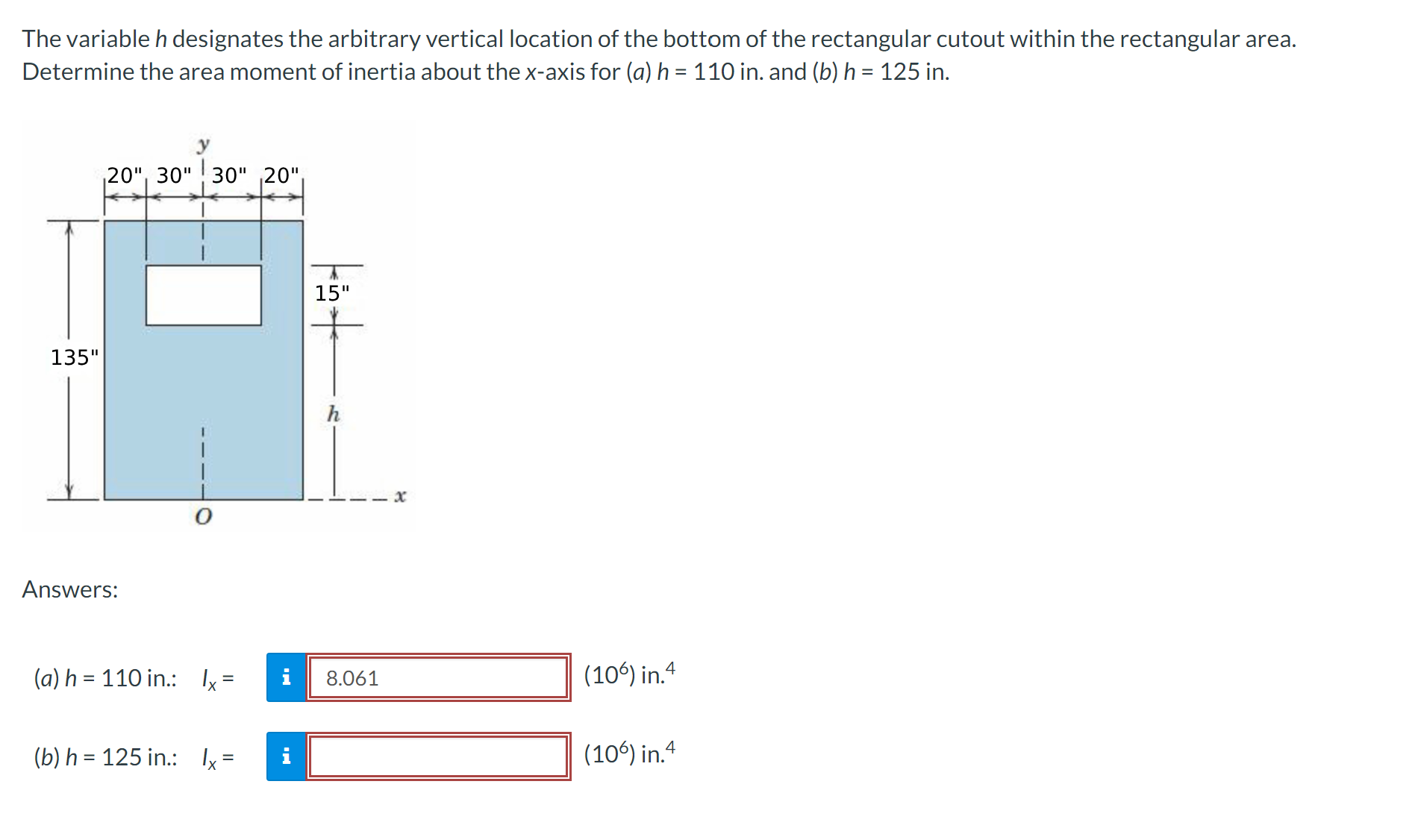 Solved The variable h ﻿designates the arbitrary vertical | Chegg.com