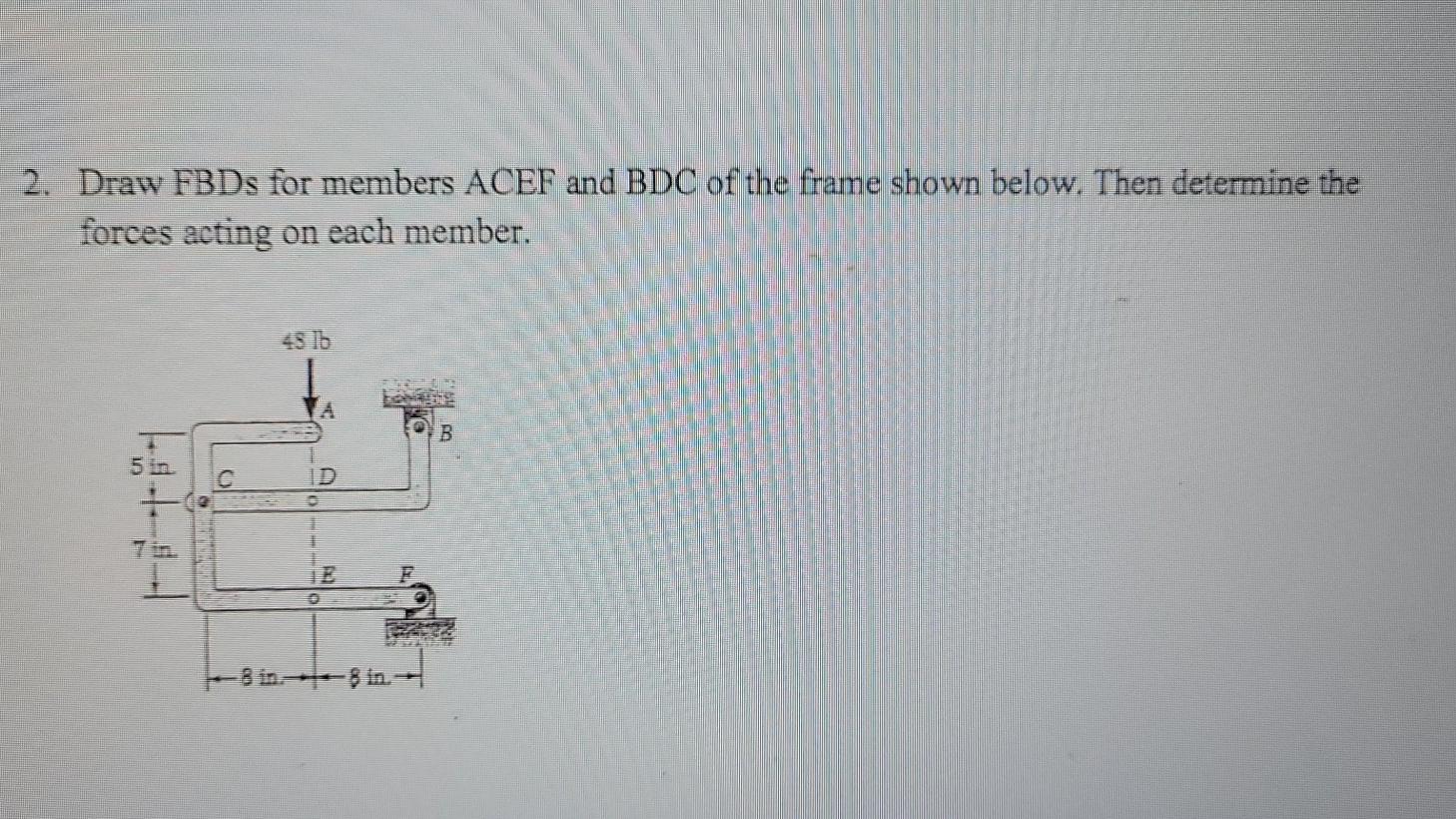 Solved 1. Draw FBDs for members ABC and BD of the frame | Chegg.com
