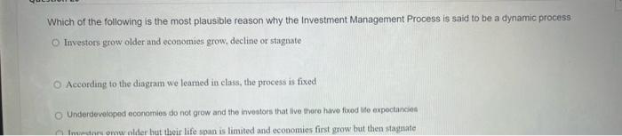 Solved Which of the following is the most plausible reason | Chegg.com