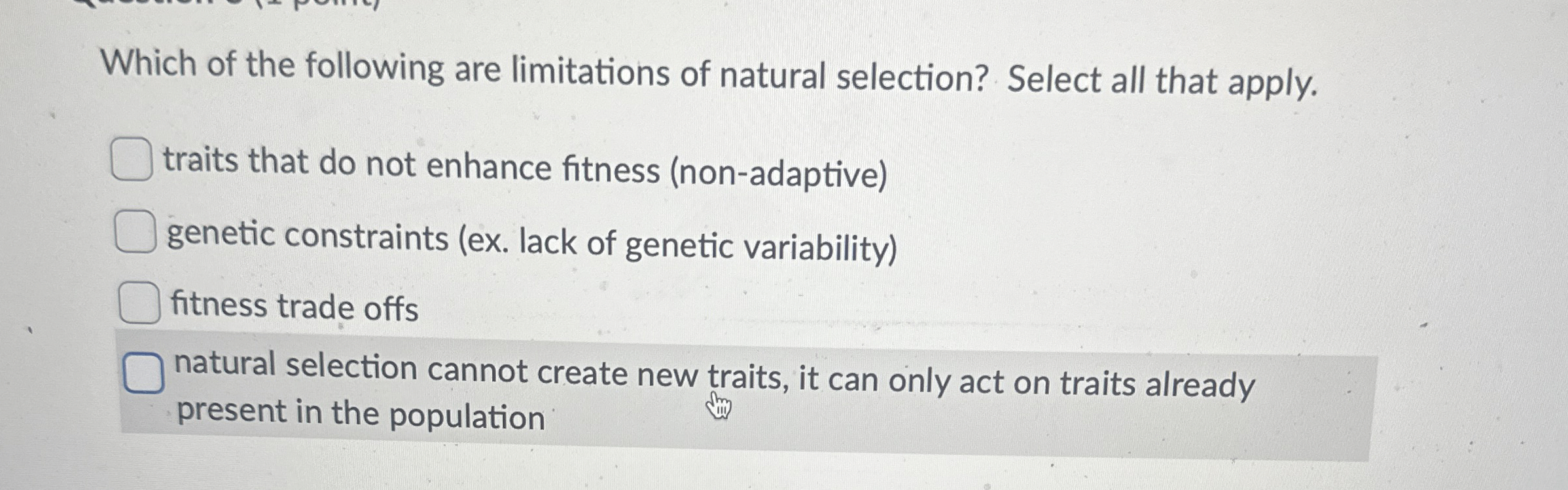 Solved Which of the following are limitations of natural | Chegg.com