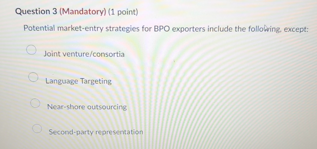 Solved Question 3 (Mandatory) (1 ﻿point)Potential | Chegg.com