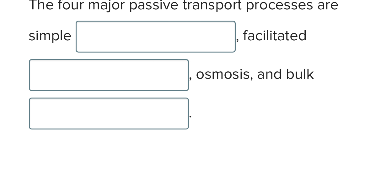Solved The four major passive transport processes are simple | Chegg.com