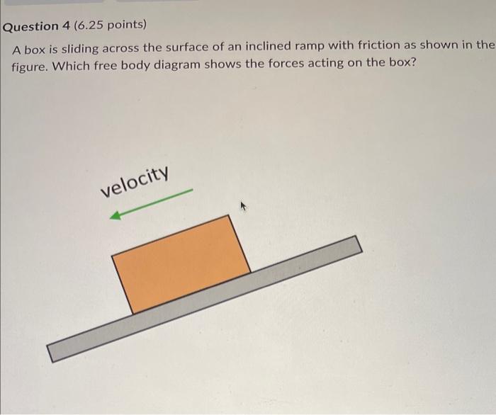 Solved Question 4 (6.25 points) A box is sliding across the | Chegg.com