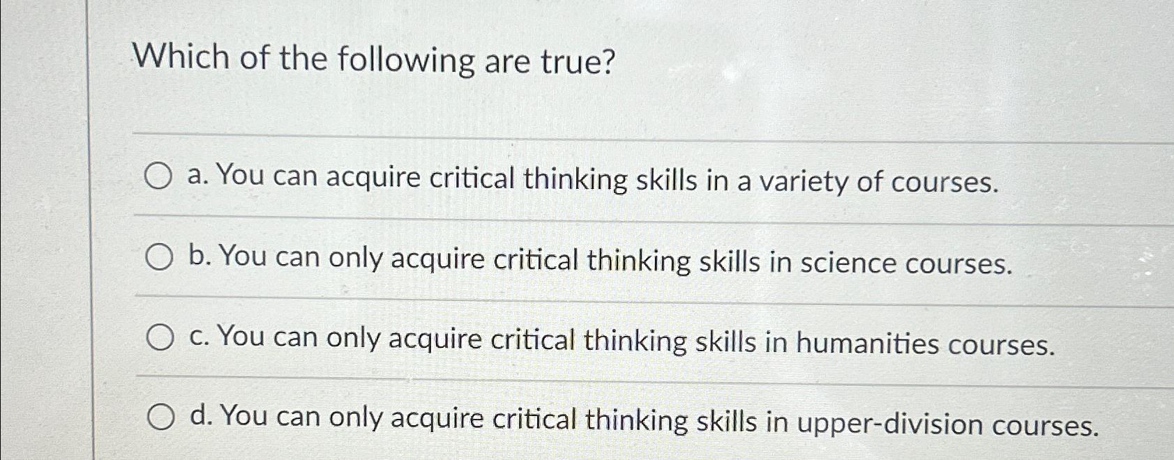 Solved Which of the following are true?a. ﻿You can acquire | Chegg.com