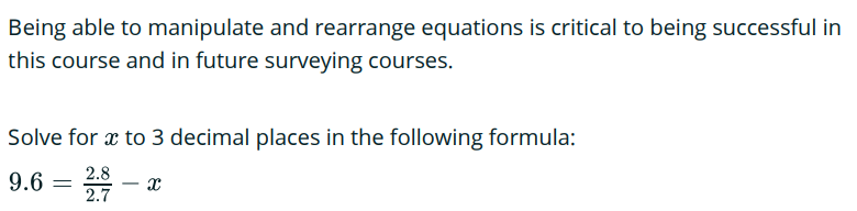 Solved Being able to manipulate and rearrange equations is | Chegg.com