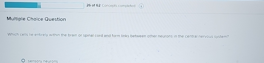Solved 26 ﻿of 62 ﻿Concepts completed(i)Multiple Choice | Chegg.com