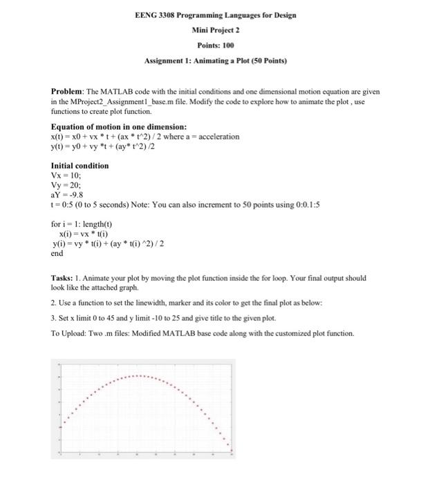 Solved EENG 3308 Programming Languages for Design Mini | Chegg.com