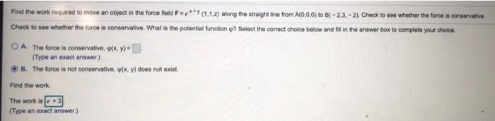 Solved Find the work required to move an object in the force | Chegg.com