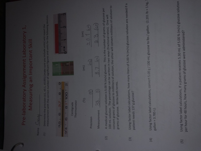 Solved Pre-laboratory Assignment Laboratory 1, Measuring an | Chegg.com