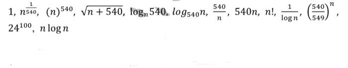 Solved Place the following functions from asymptotically | Chegg.com