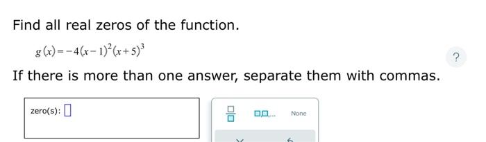 Solved Find all real zeros of the function. | Chegg.com