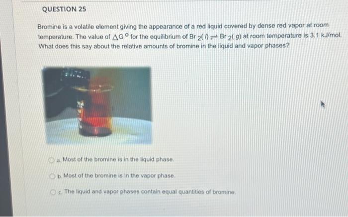 Solved Bromine is a volatile element giving the appearance | Chegg.com