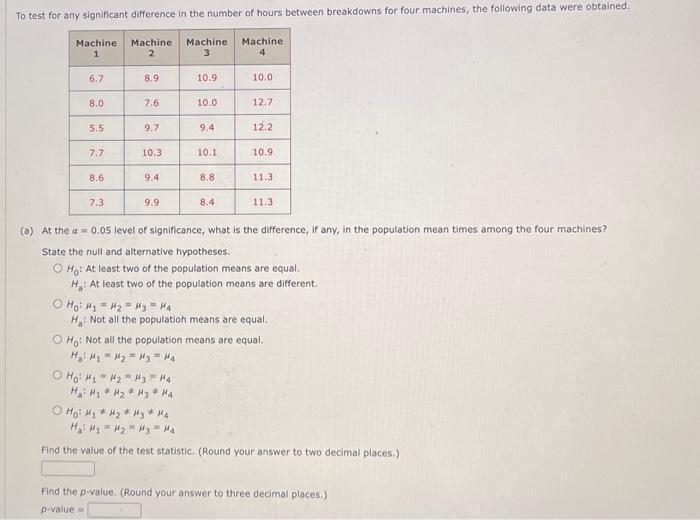 Solved To test for any significant difference in the number | Chegg.com