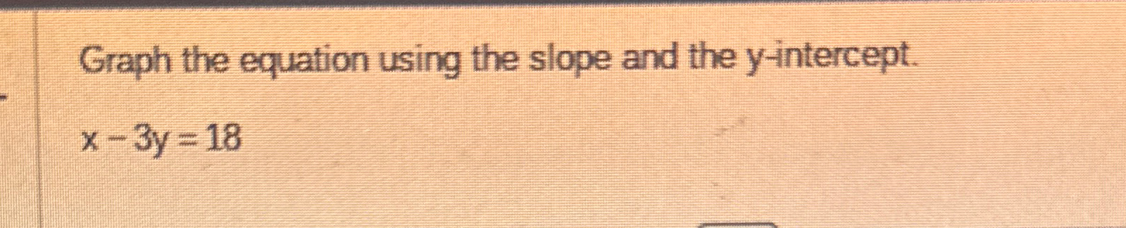 Solved Graph the equation using the slope and the | Chegg.com