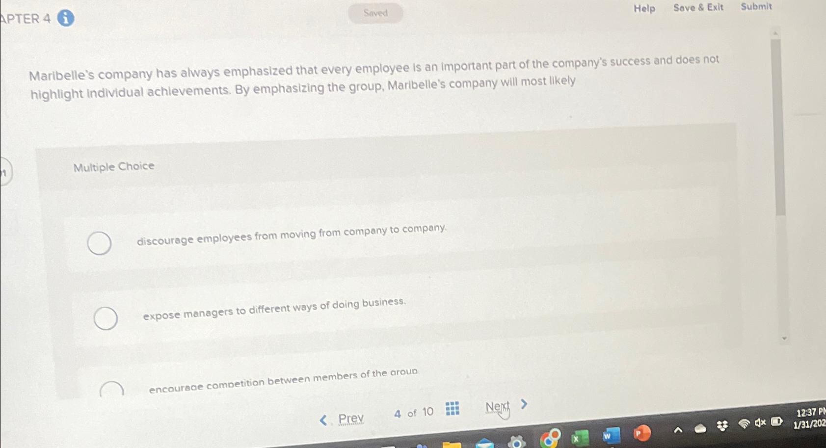 Solved APTER 4 ﻿iHelp Save & ExitSubmitMaribelle's company | Chegg.com