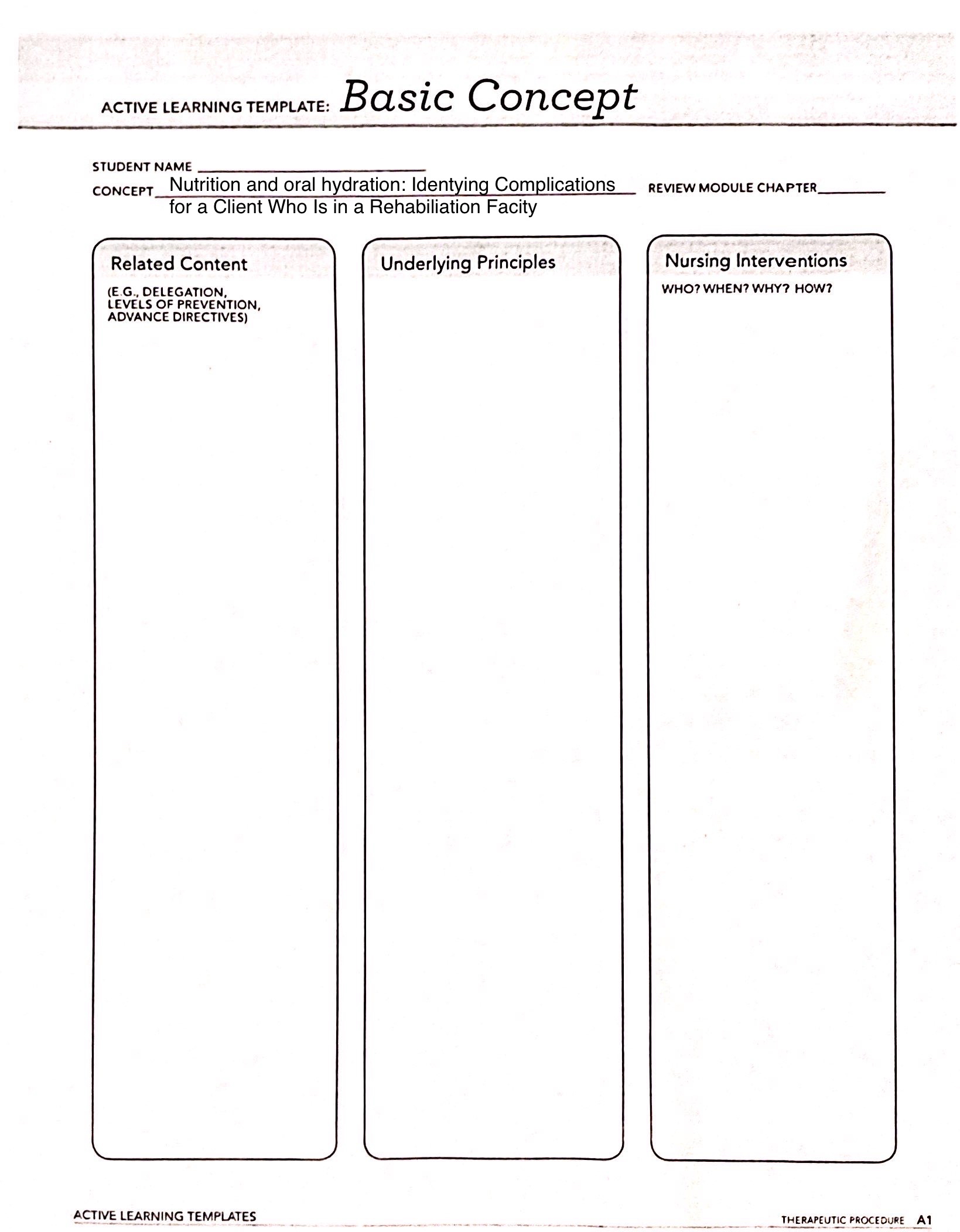 Solved Complete this template with 4 ﻿bullet points in each | Chegg.com